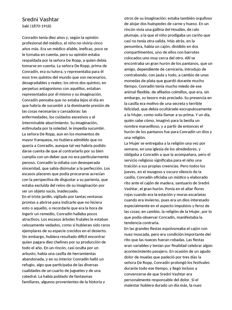 Sredni Vashtar | PDF