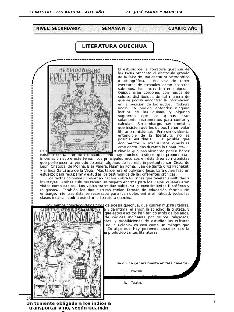 Literatura Quechua: Quipus y Poesía Inca | PDF | Imperio Inca | Poesía