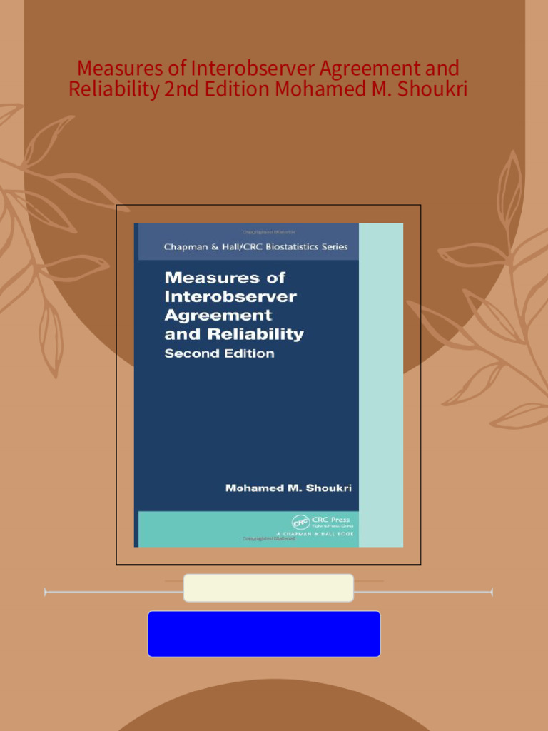 Measures of Interobserver Agreement and Reliability 2nd Edition Mohamed ...