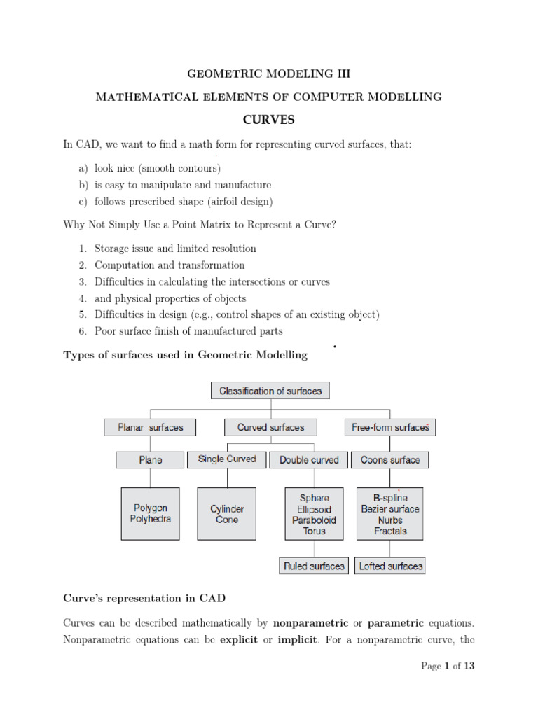 Cad-Geometric Modeling Iii (Curves) | PDF | Spline (Mathematics) | Curve