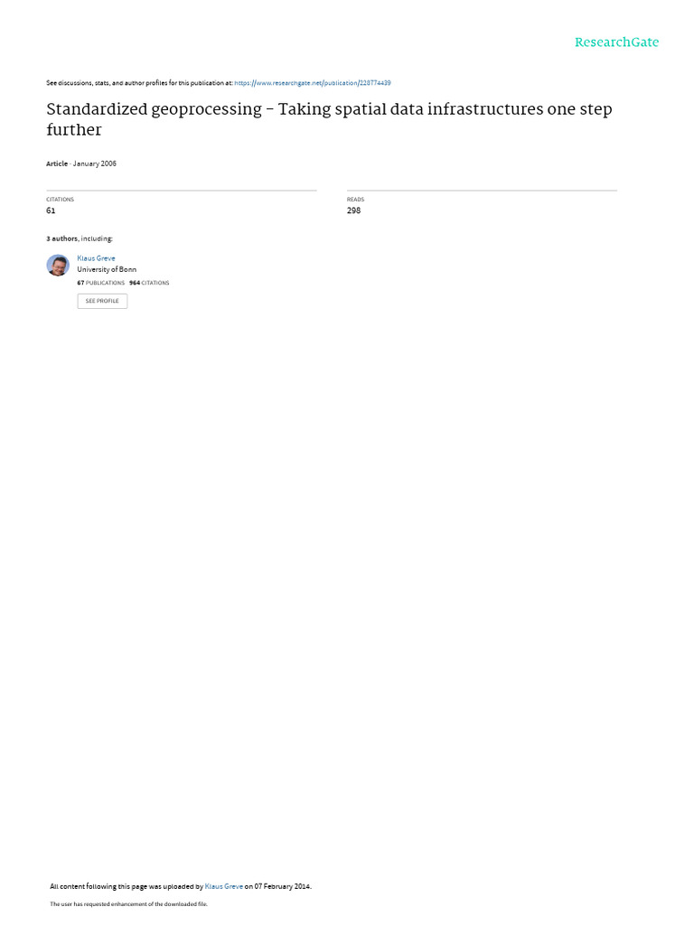 Standardized Geoprocessing - Taking Spatial Data I | PDF | Geographic Information System | Metadata