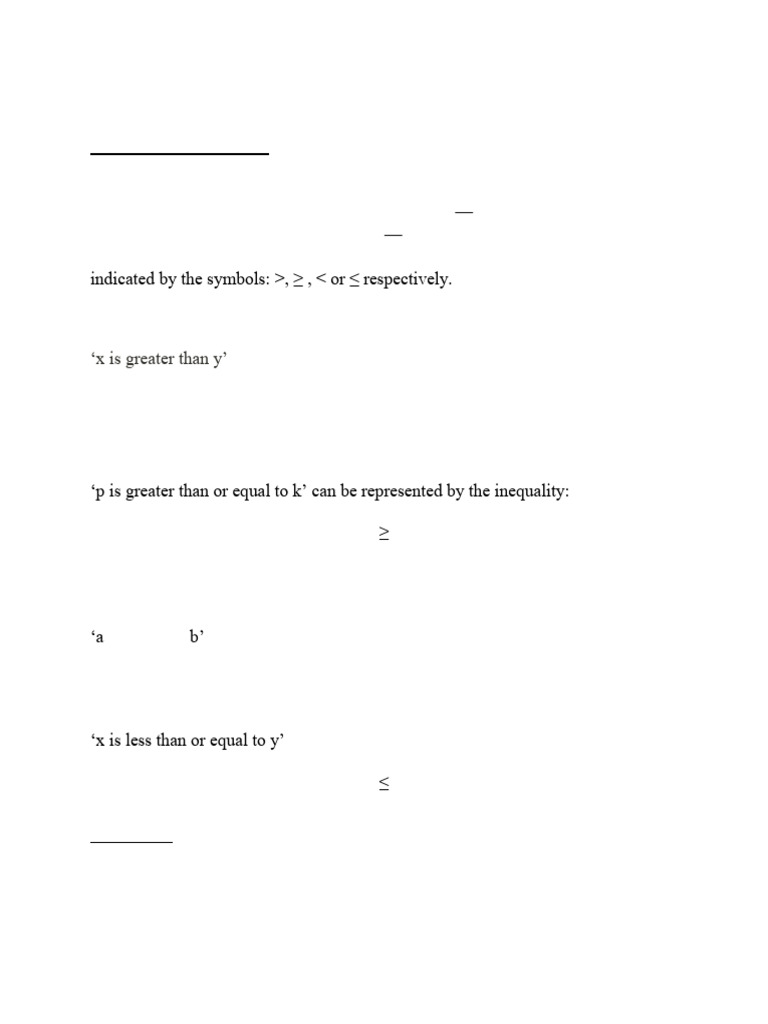Math-WEEK 2 Inequalities Note | PDF