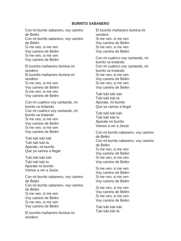 Burrito Sabanero: Camino a Belén | PDF
