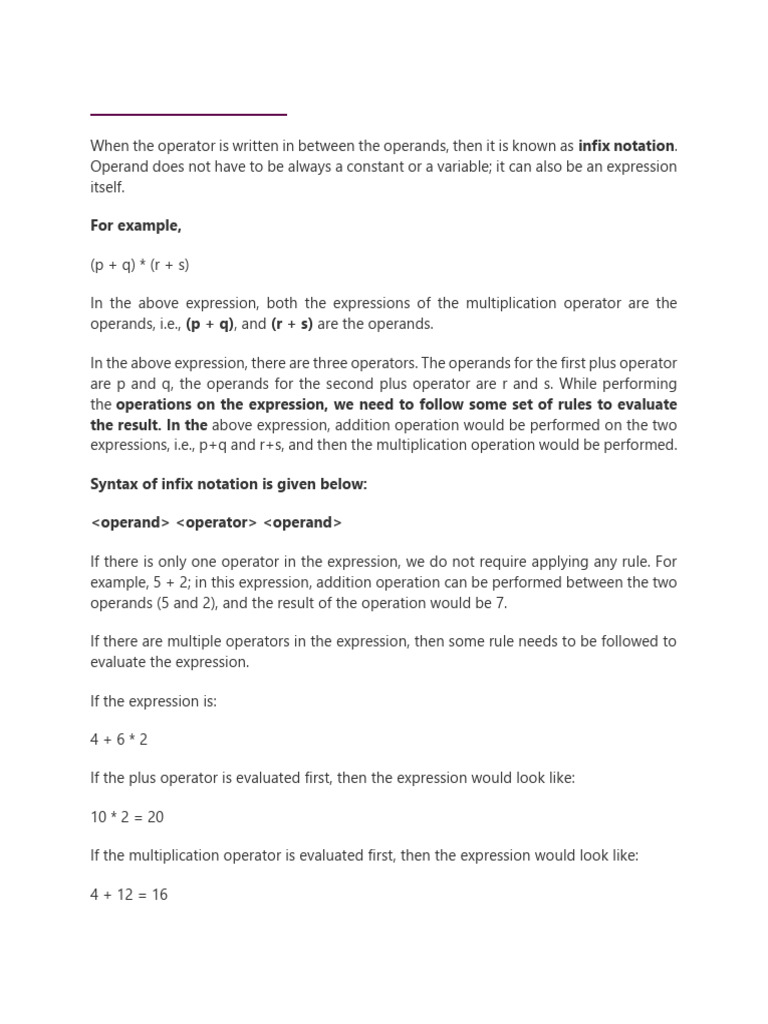 Application of Stack - Expressions | PDF | Software Engineering | Computer Programming