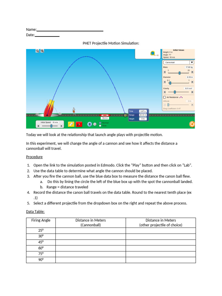 Factors Influencing Projectile Distance | PDF