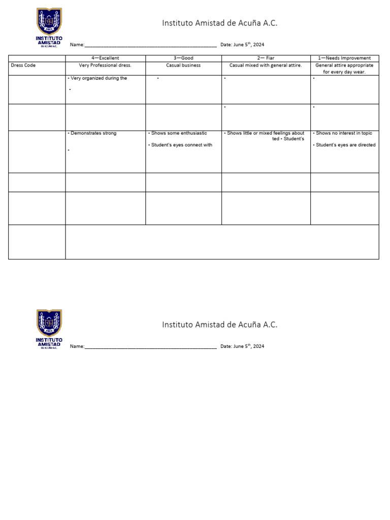 ORAL PRESENTATION RUBRIC | PDF | Clothing