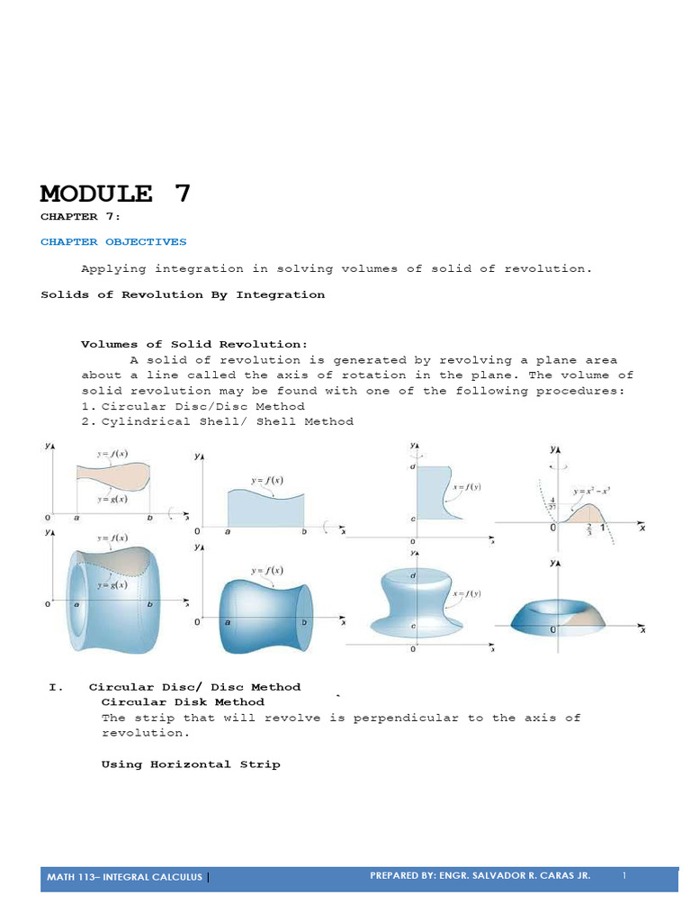 Solids of Revolution Integration Guide | PDF | Mathematical Analysis ...