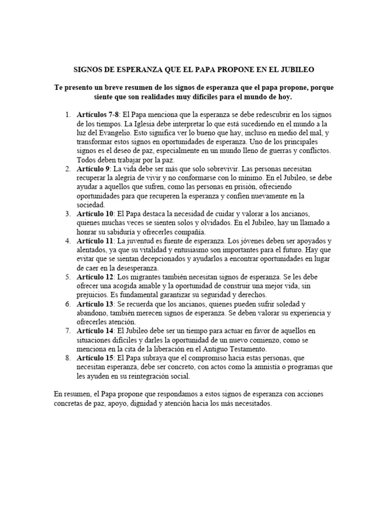 Signos de Esperanza | PDF
