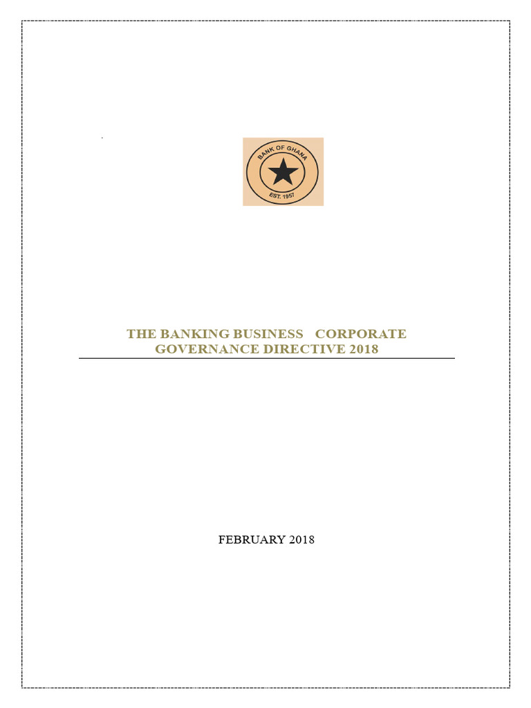 BOG Corporate Governance Directive (FINAL032018) | PDF | Internal ...