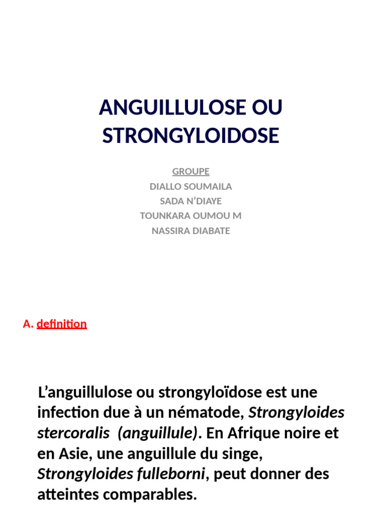 Symptômes et traitement de l'anguillulose | PDF | Spécialités médicales ...