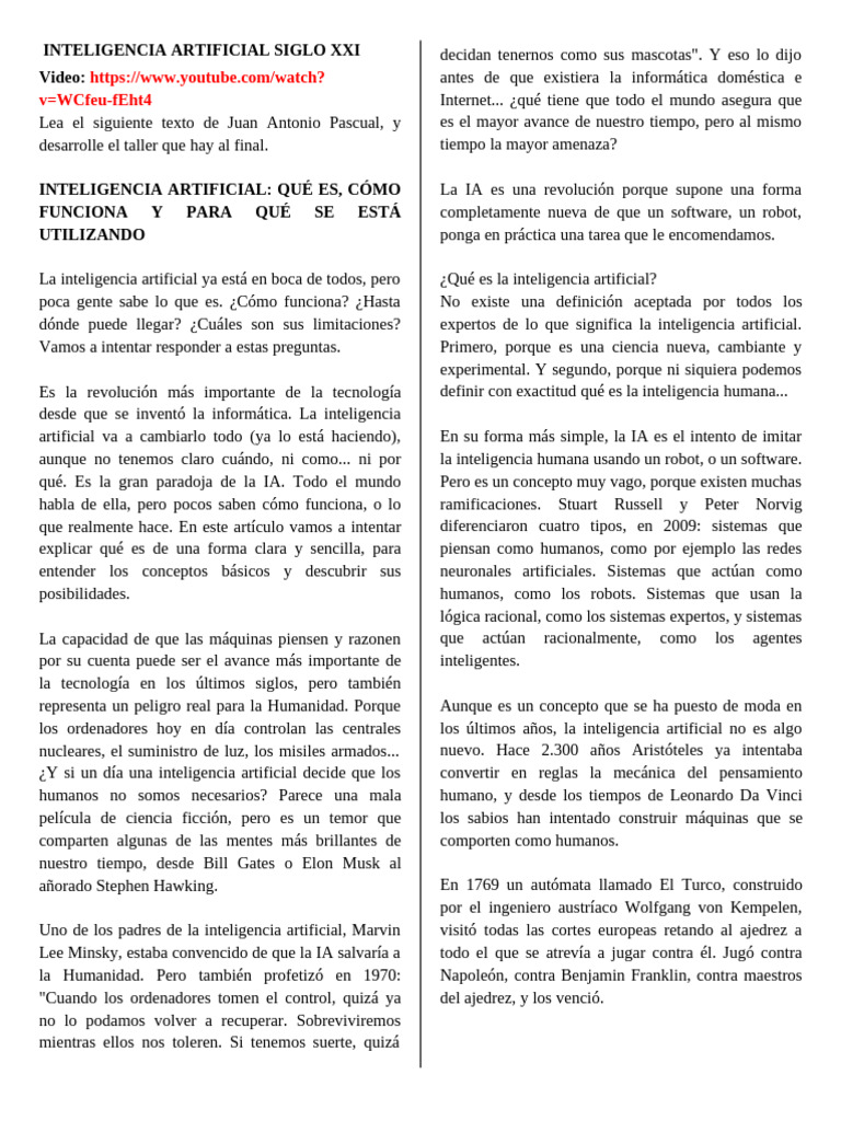 Inteligencia Artificial | PDF | Inteligencia artificial | Inteligencia (IA) y semántica