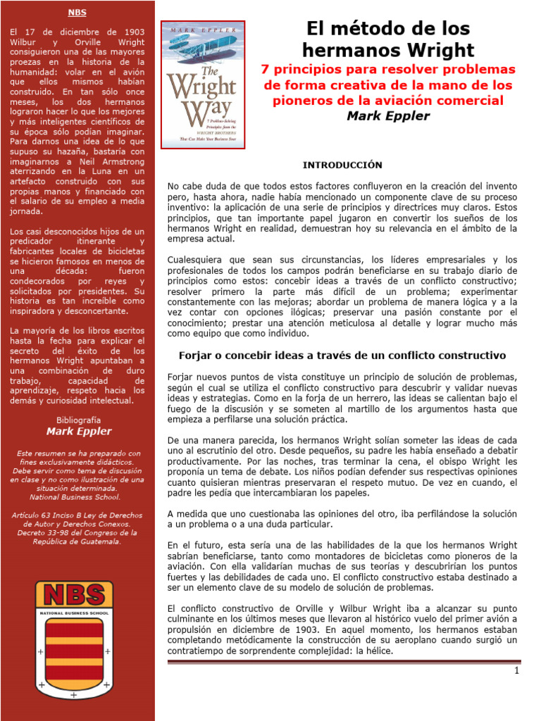 El Mtodo de Los Hermanos Wright | PDF | Los hermanos Wright | Aprendizaje