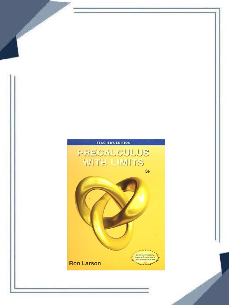 Precalculus With Limits 3rd Edition Ron Larson The Ebook In Pdf And Docx Formats Is Ready For