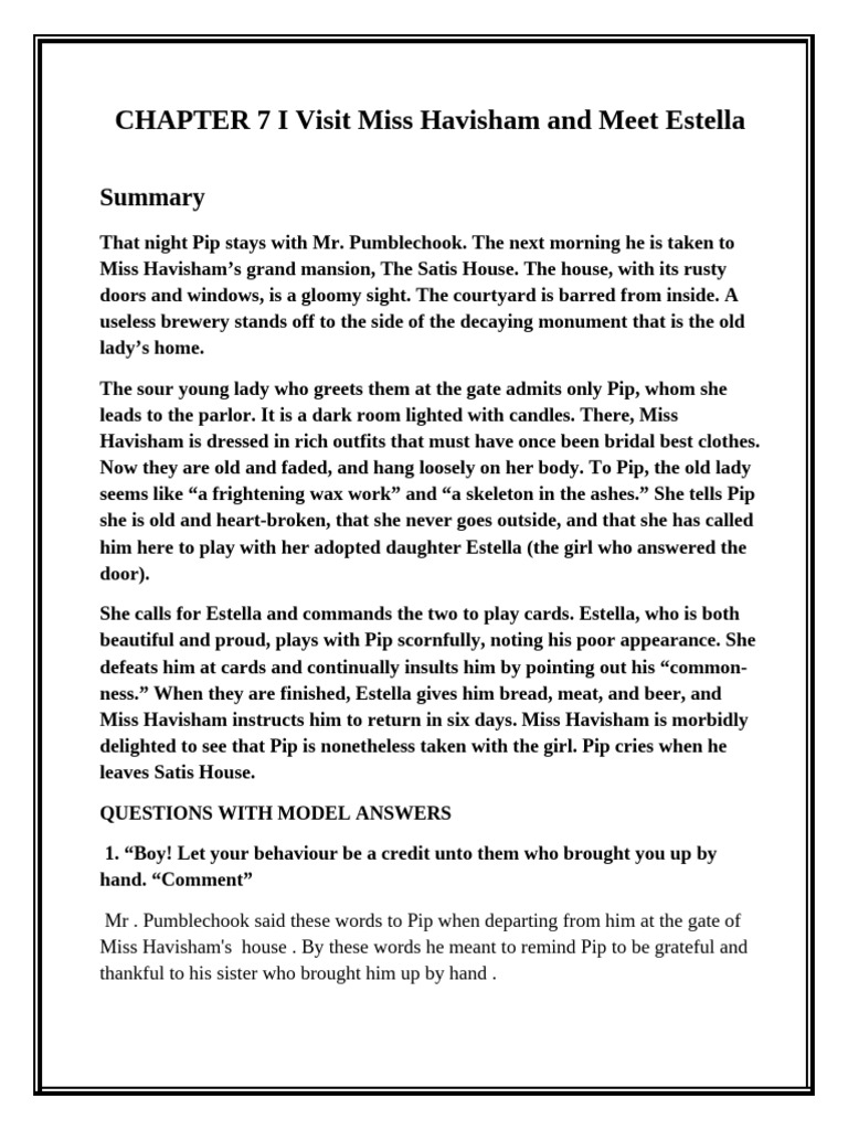CH 7 | PDF | Estella (Great Expectations) | Great Expectations