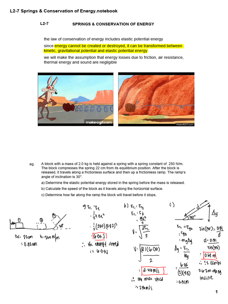 Physics: Springs & Energy Conservation | PDF | Damping | Oscillation