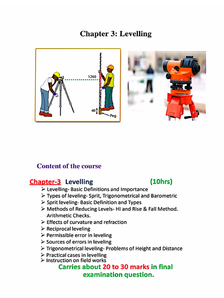 Chapter 3 Levelling | PDF