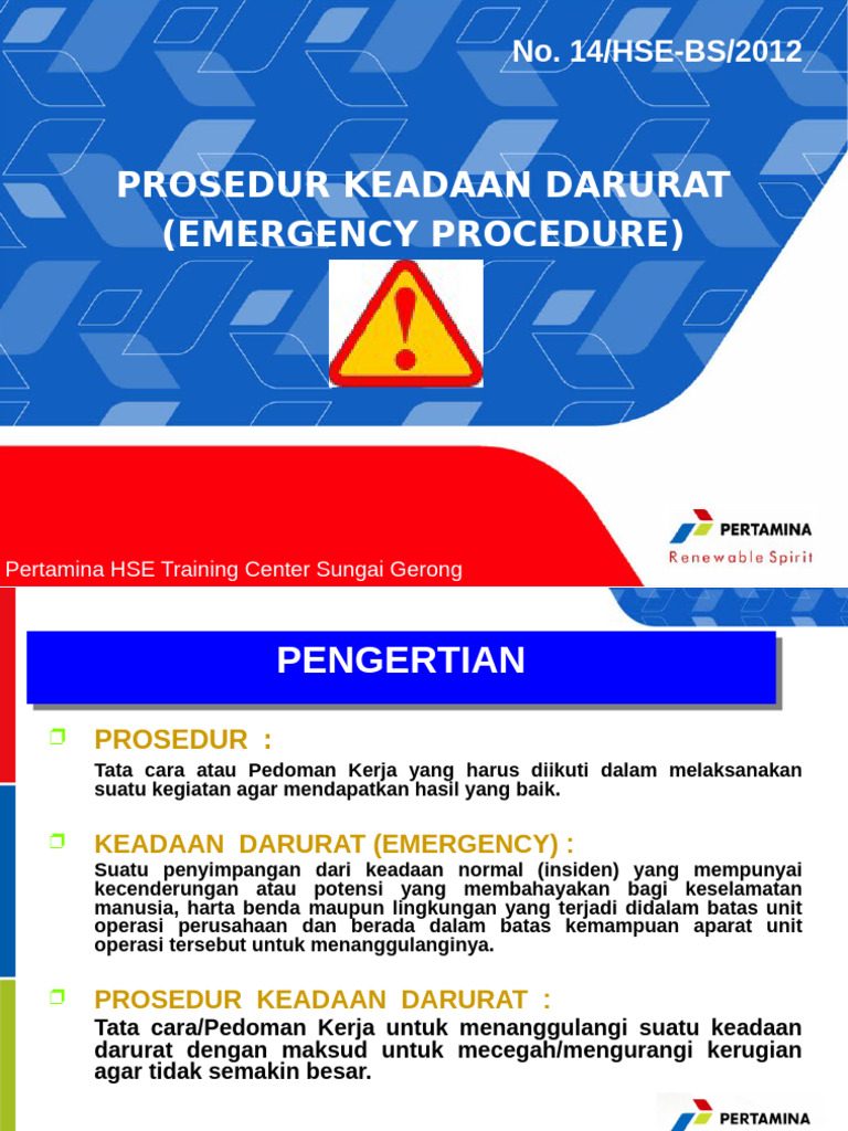 Prosedur Keadaan Darurat Pertamina HSE | PDF