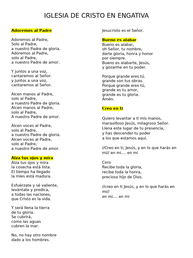 Cantos 10-08-2024 | PDF | Cristo (título) | Jesús