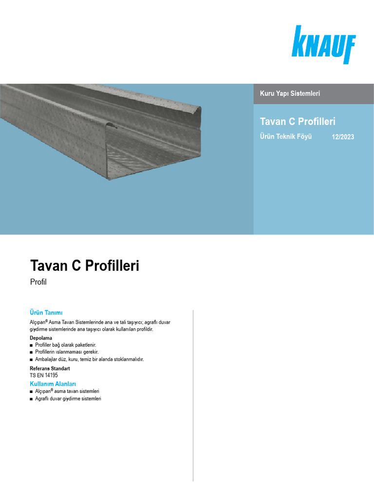 Tavan C Profilleri Teknik Foyu 2023 | PDF