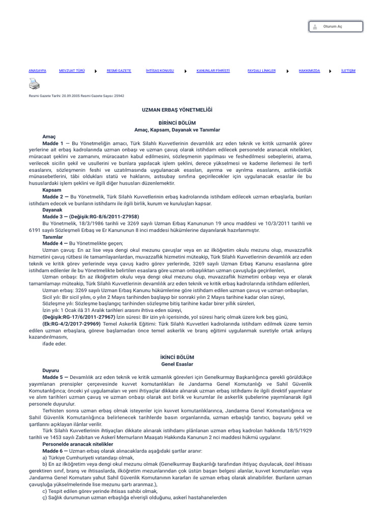 Uzm Erb Yönetmelik | PDF