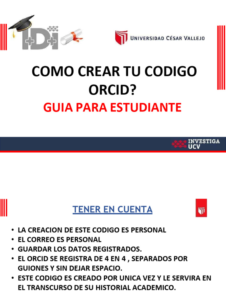 Manual - Generar y Registrar El Codigo Orcid 2024 | PDF