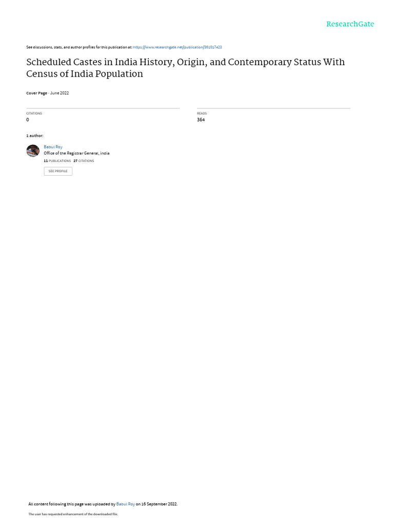 Chamar Caste: History and Status in India | PDF | Census | Caste