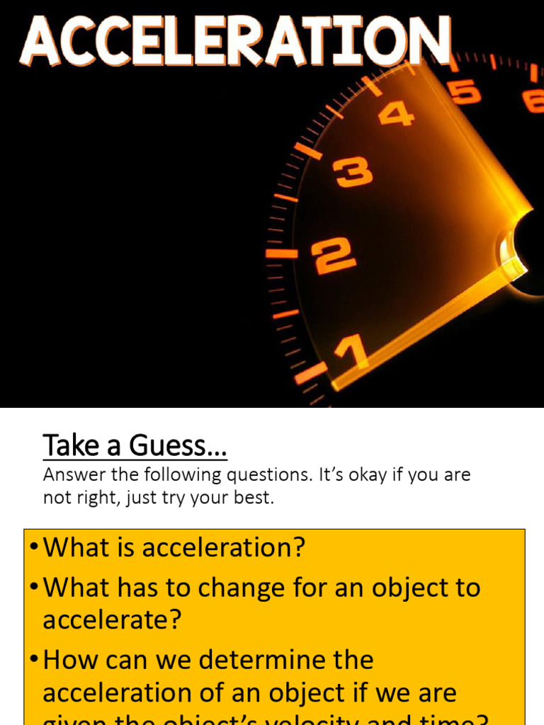 Lesson 4 - Acceleration | PDF