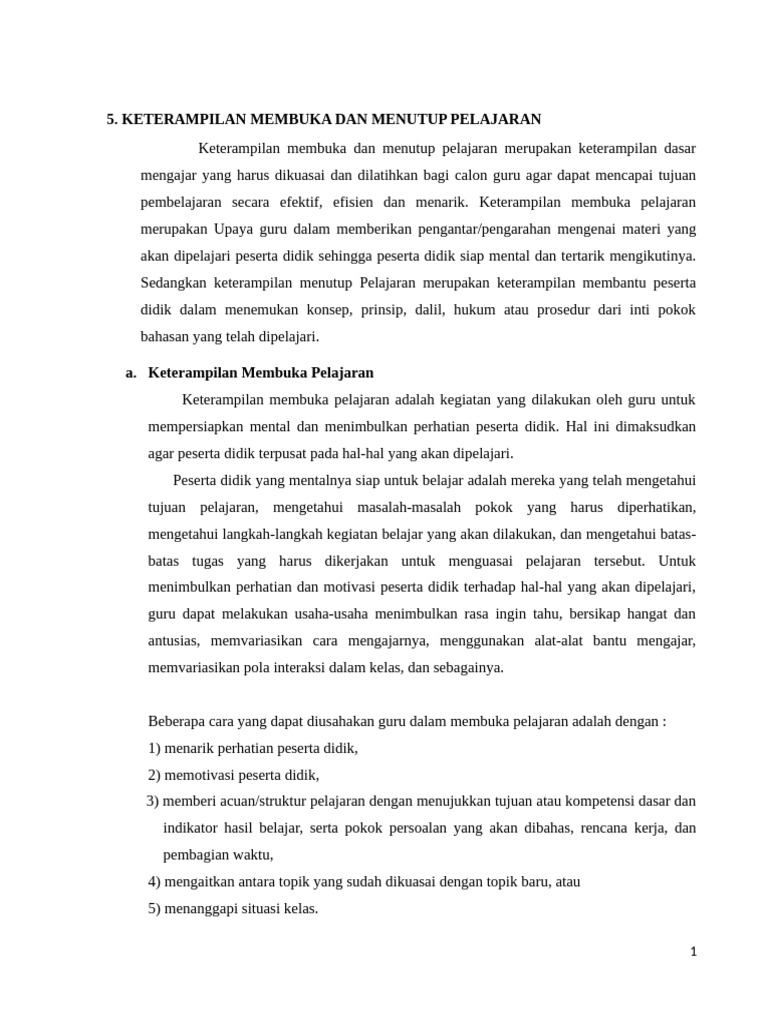 Materi 5&6 Microteaching | PDF