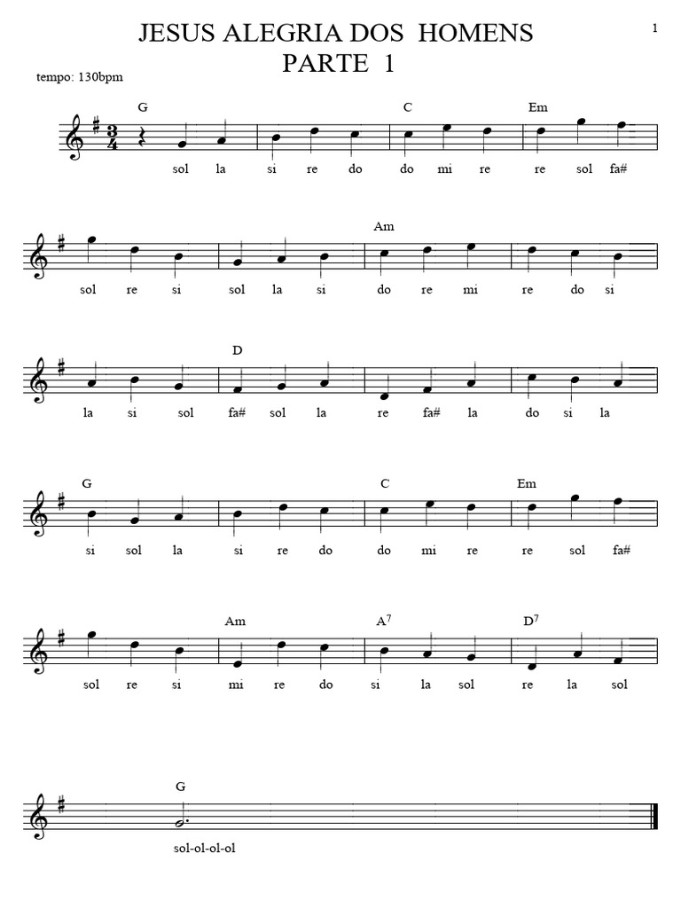 Jesus Alegria Dos Homens Parte 1 PDF | PDF
