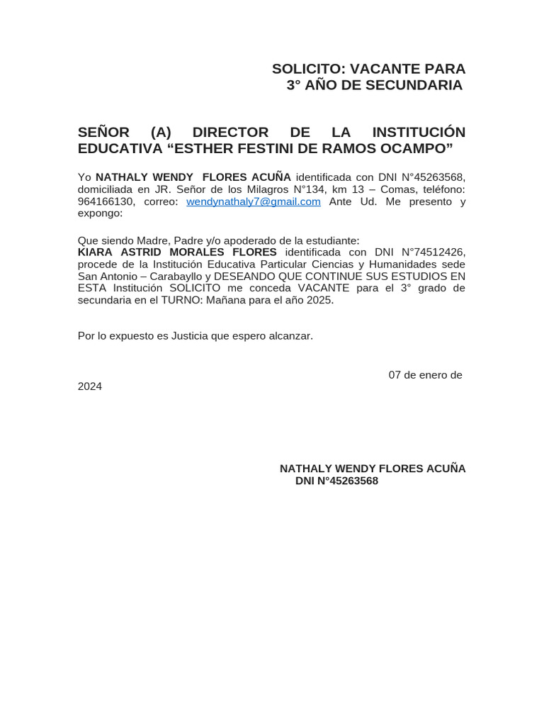 Solicito Vacante | PDF