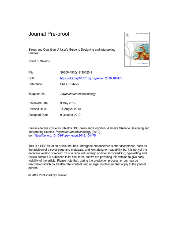 Shields 2019 | PDF | Stress (Biology) | Memory