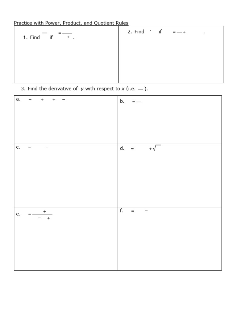 Day 2-3 Derivative Rules Practice | PDF | Acceleration | Physics