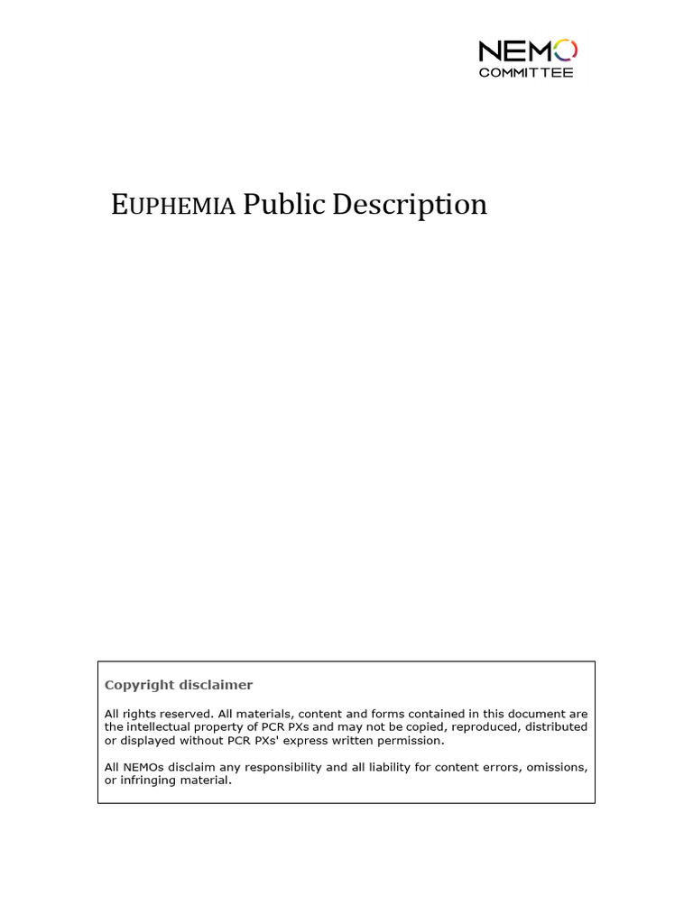 Euphemia - Public Description - Single Price Coupling Algorithm - 190410 | PDF | Market ...