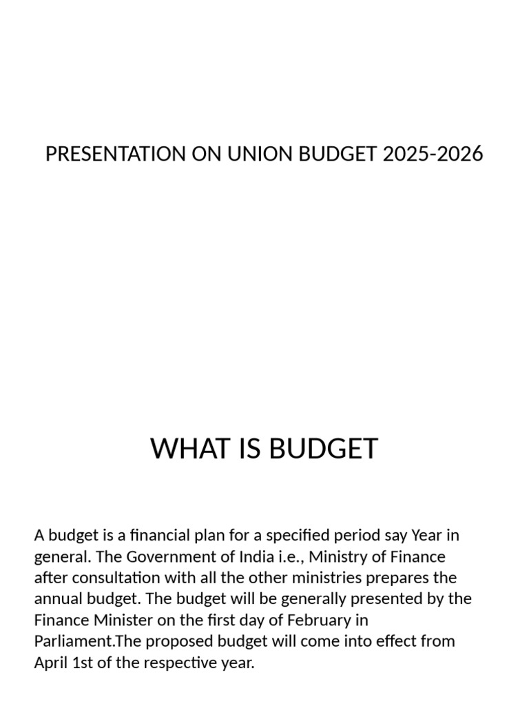 Union Budget 2025-2026 Overview | PDF | Taxes | Payments