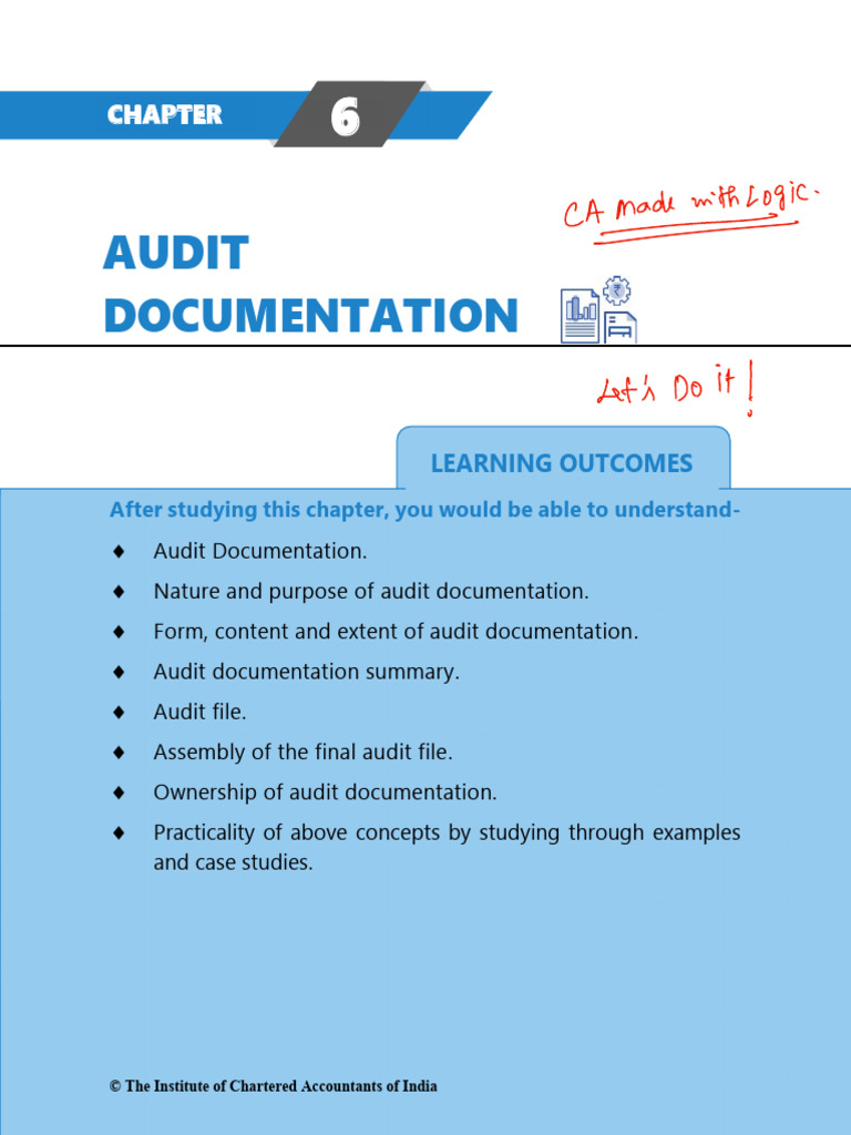 Audit Documentation Chapter 6 CA Inter | PDF | Audit | Auditor's Report