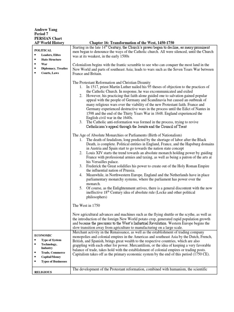 Andrew Yang Period 7 Persian Chart AP World History Chapter 16 ...