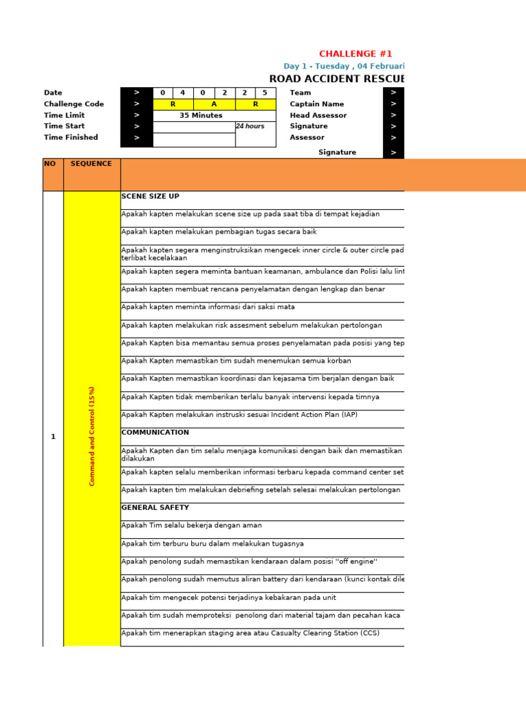 RAR ScoreSheet EFRC 1th 2025 PT. EBL. New | PDF