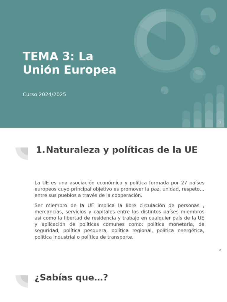 Tema 3 - La Unión Europea | PDF | Banco central europeo | Parlamento Europeo