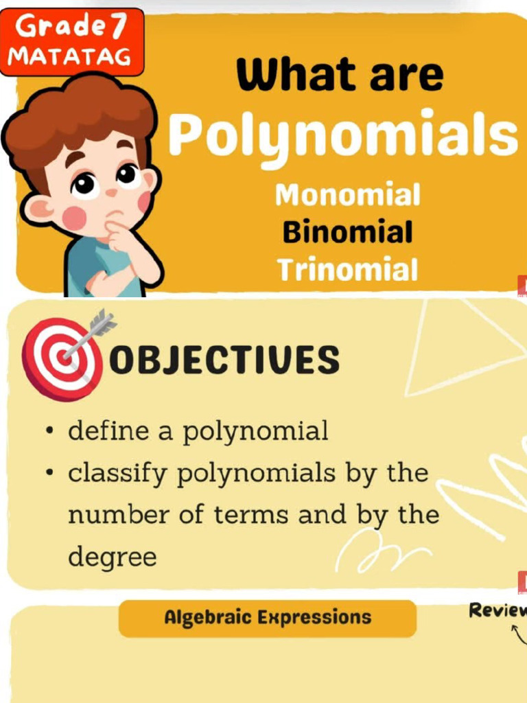 Grade 7 - Polynomials | PDF