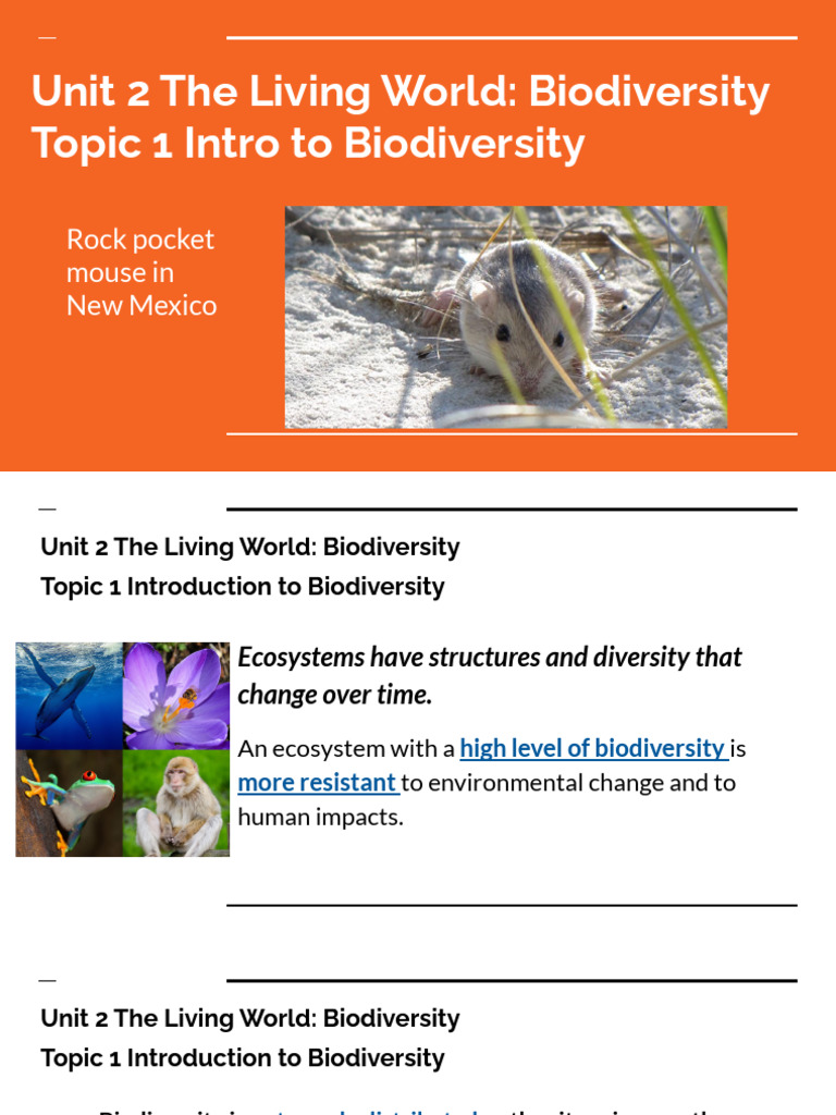 Unit 2.1 and 2.2 The Living World - Biodiversity | PDF | Biodiversity ...