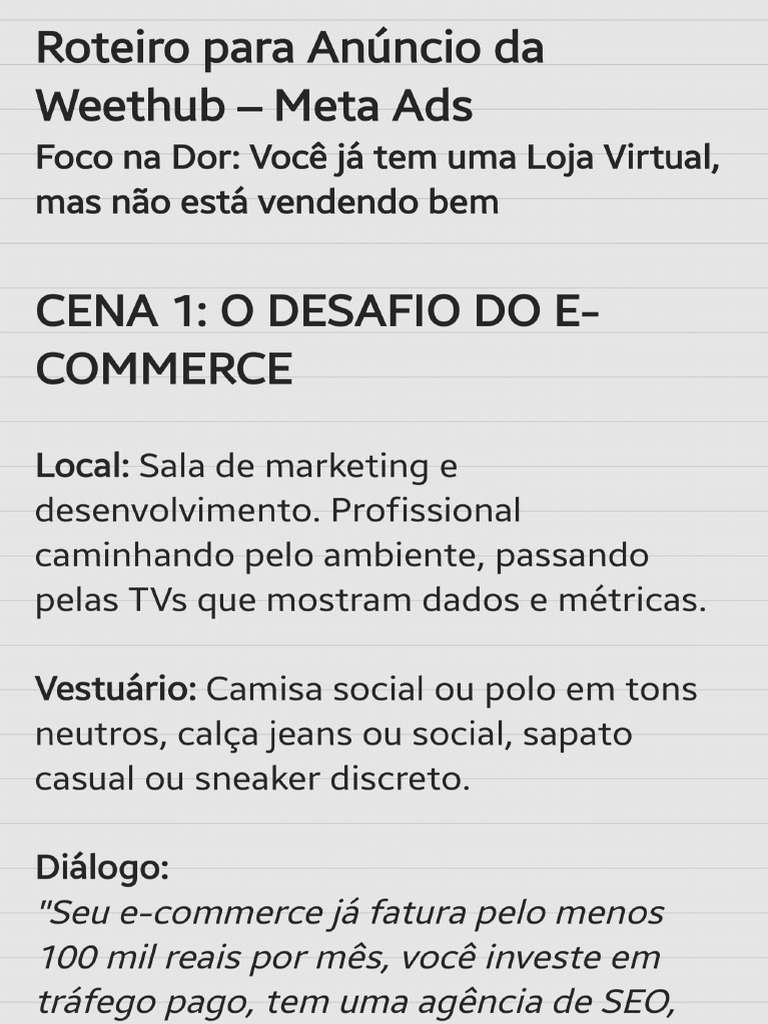 Roteiros Weethub | PDF