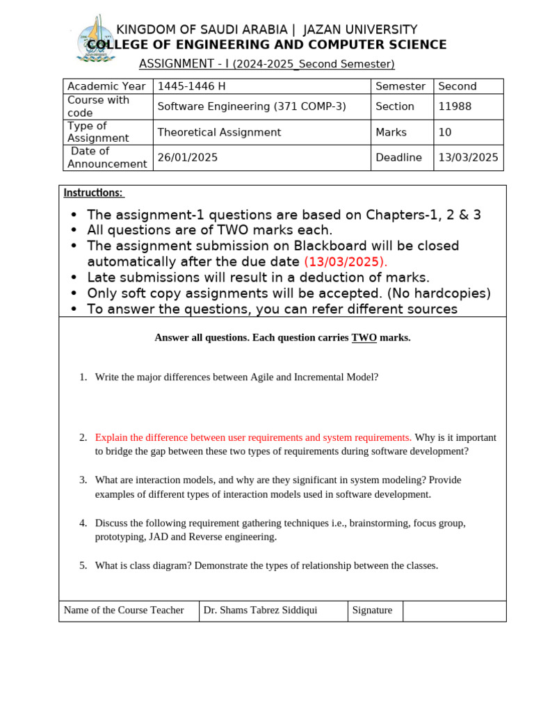 Software Engineering Assignment Guide | PDF | Software | Software Development