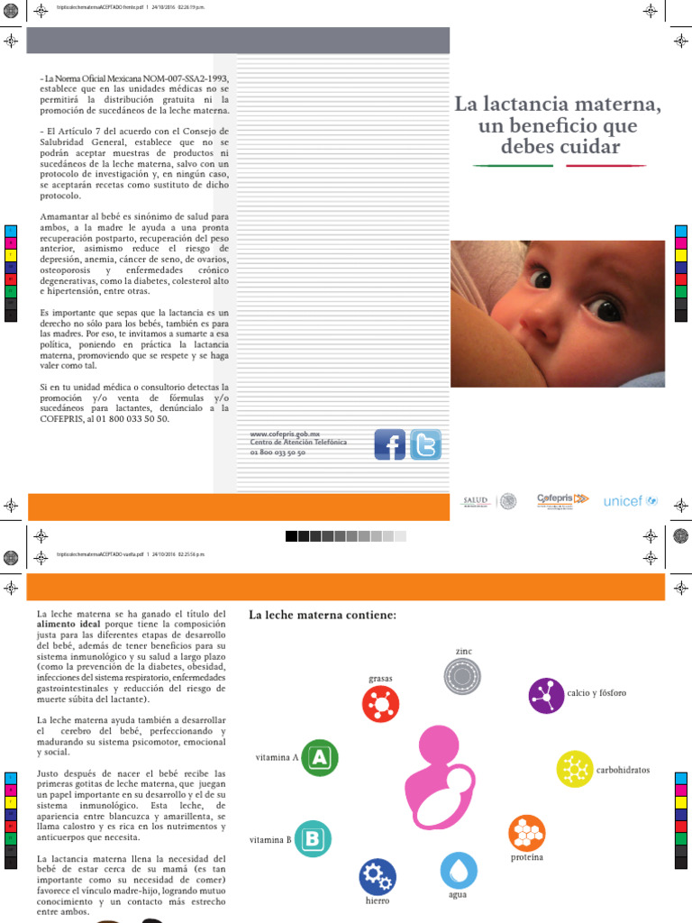 Tr Ptico Leche Materna | PDF | Amamantamiento | La leche materna