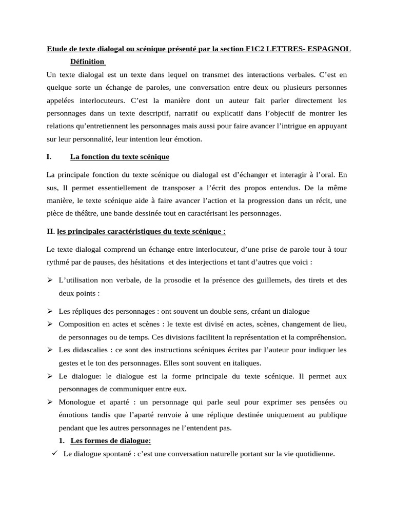Caractéristiques du texte dialogal | PDF | Linguistique