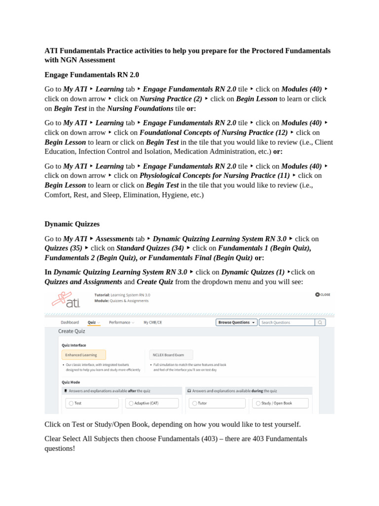 ATI Fundamentals RN 2.0 Practice Guide | PDF