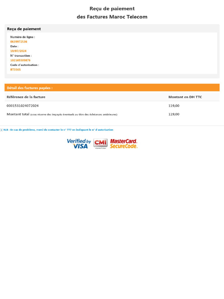 Reçu Paiement 2 | PDF