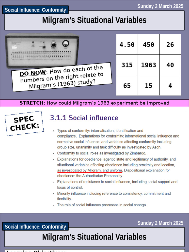 Milgram's Variations on Obedience Study | PDF | Psychology ...