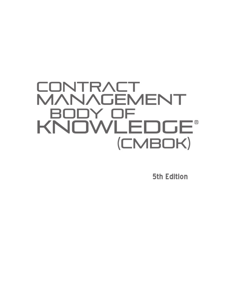 CMBOK 5th Edition Overview | PDF | Procurement | Project Management