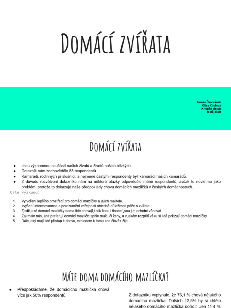 Út1730L Domaci Zvirata Prezentace | PDF