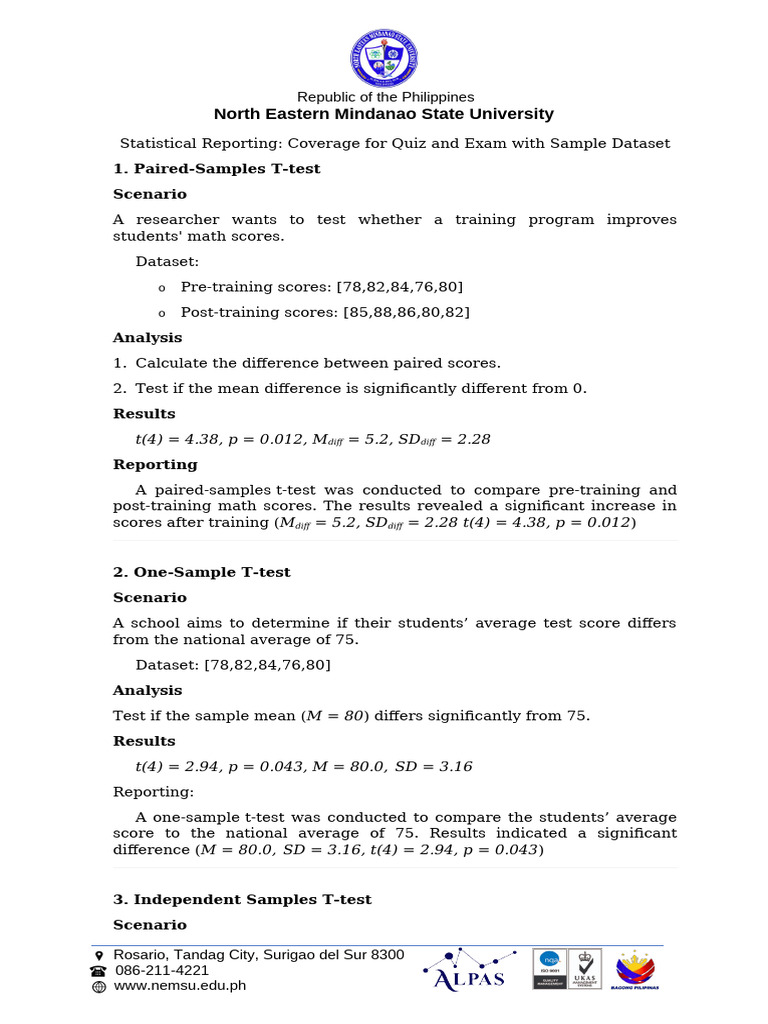 Stat-Report | PDF | Student's T Test | Methodology